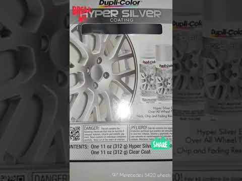 Paint 97 Mercedes S420 Rims w Dupli-Color Hyper Silver Coating