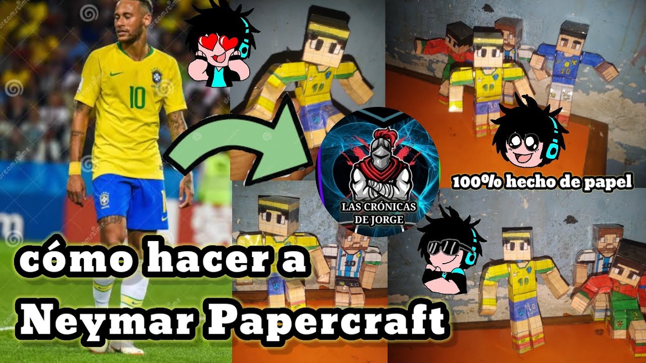 cómo hacer a Neymar Papercraft - Papercrafts de futbolistas - suscribete
