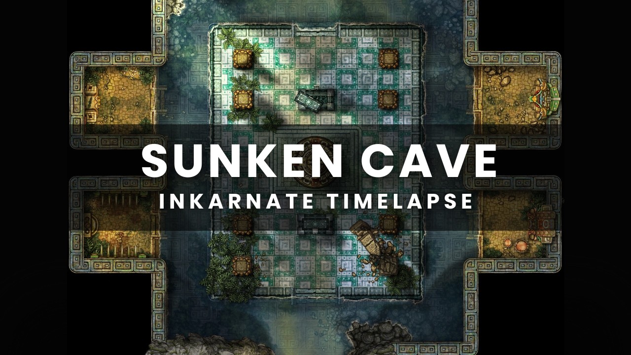 Sunken Cave Battlemap | Inkarnate Tutorial