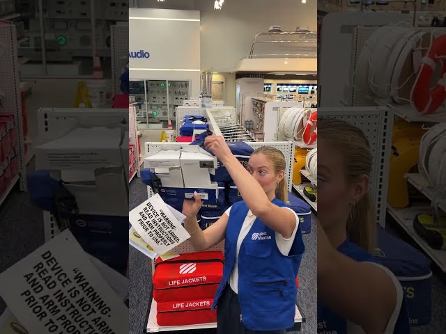 Ultra Slim Manual Inflatable Life Jacket Belt Pack Blue