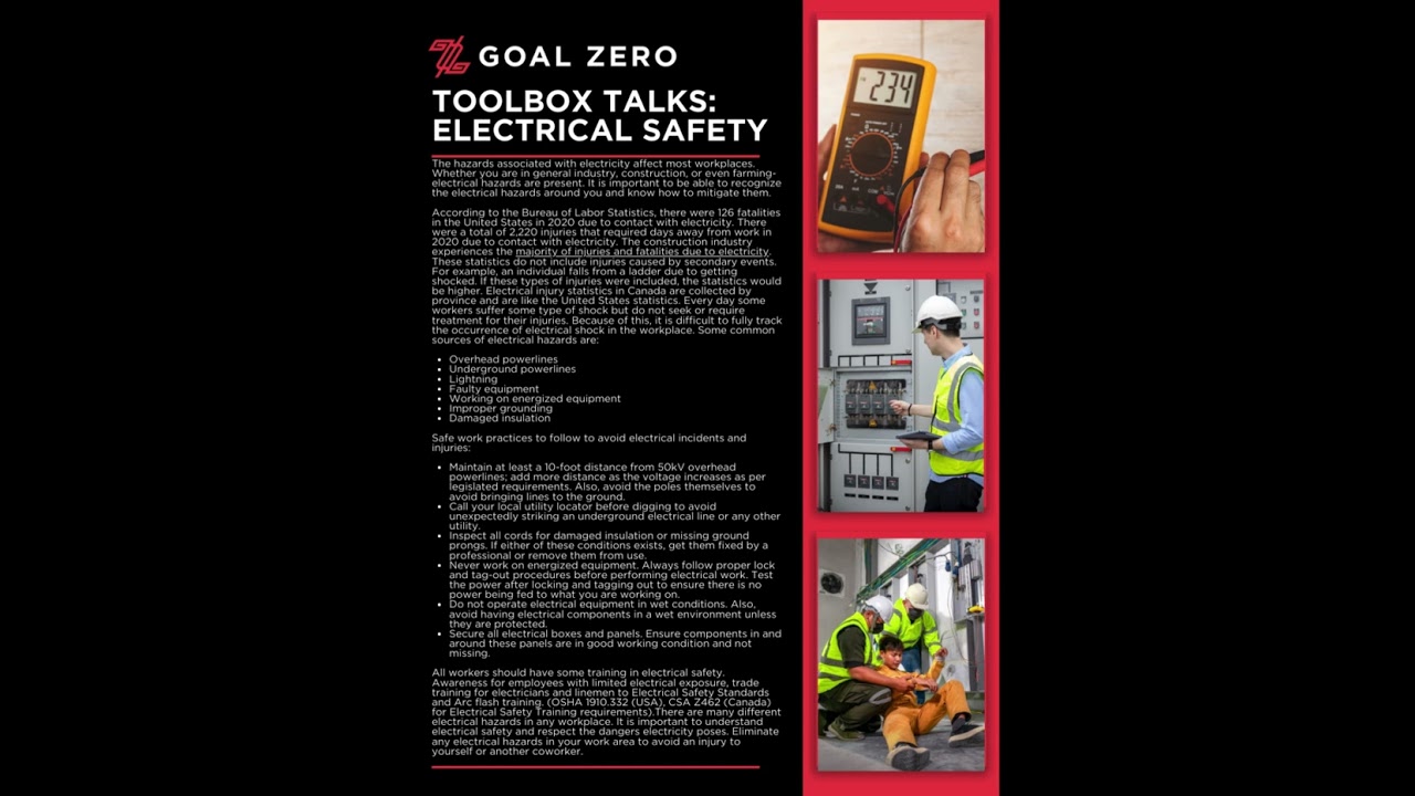 Toolbox Talk Series:  Electrical Safety