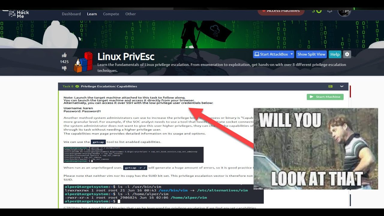 Linux PrivEsc Task 8 Privilege Escalation: Capabilities