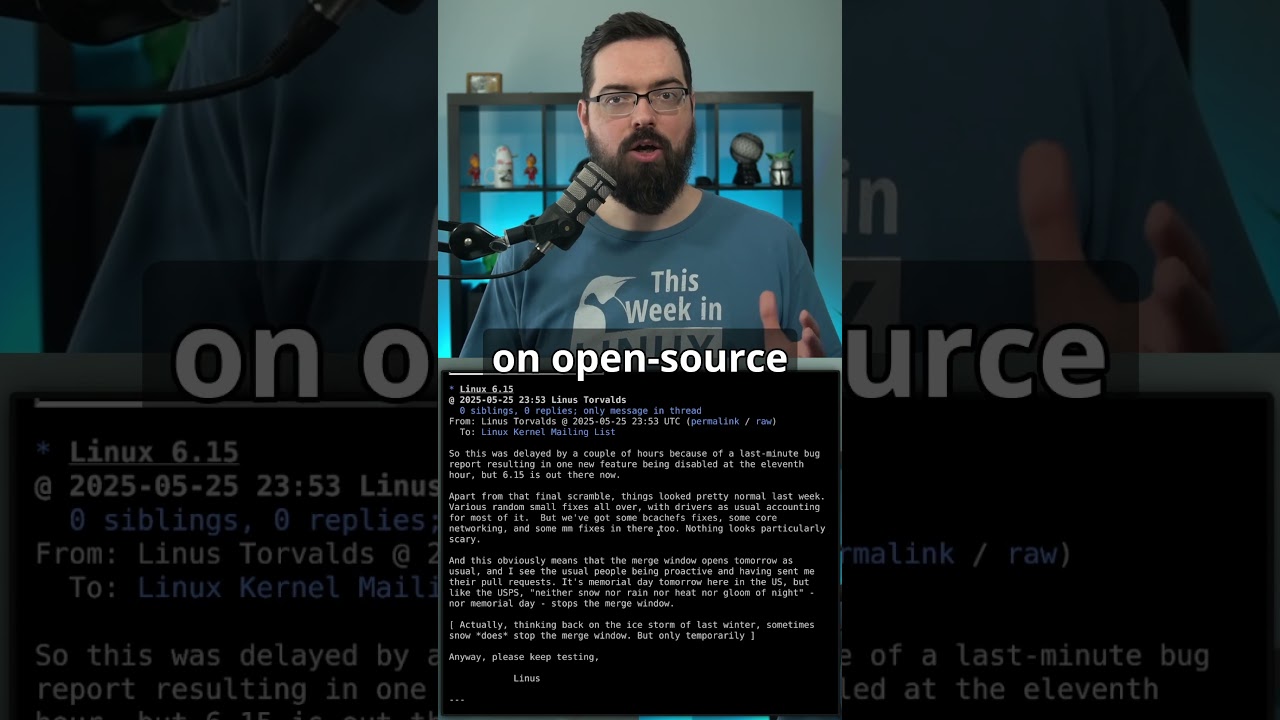 There's a new Linux Kernel release with Linux 6.15