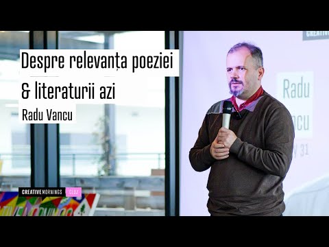 Radu Vancu | Despre relevanta poeziei si a literaturii azi ...