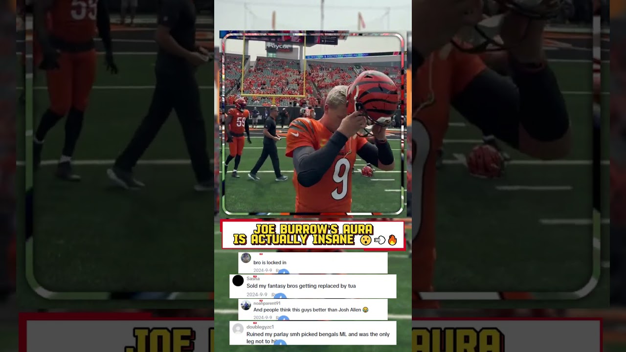 Joe Burrow’s Aura Is Actually INSANE 😮‍💨🔥 #joeburrow #bengals #nfl #americanfootball #shorts