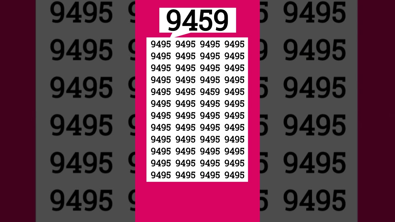 Logically spot the disguised 9459 in 5 seconds! #eymath