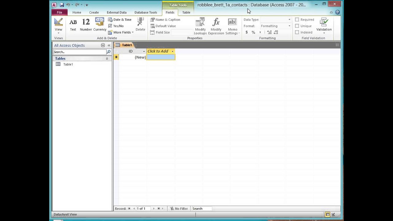Creating a database container - Activity 1.02