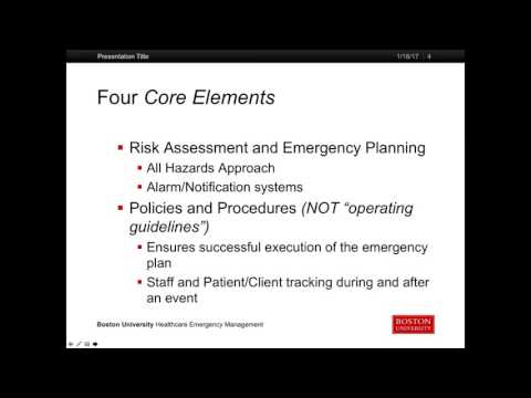 CMS Emergency Preparedness Guidelines with Bob McKee, DSc, Boston University