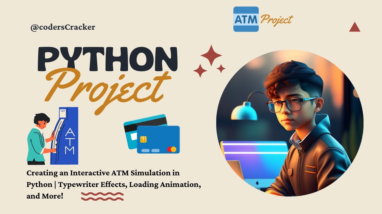 Python ATM Simulator Project with Typewriter Effects and Loading Animation