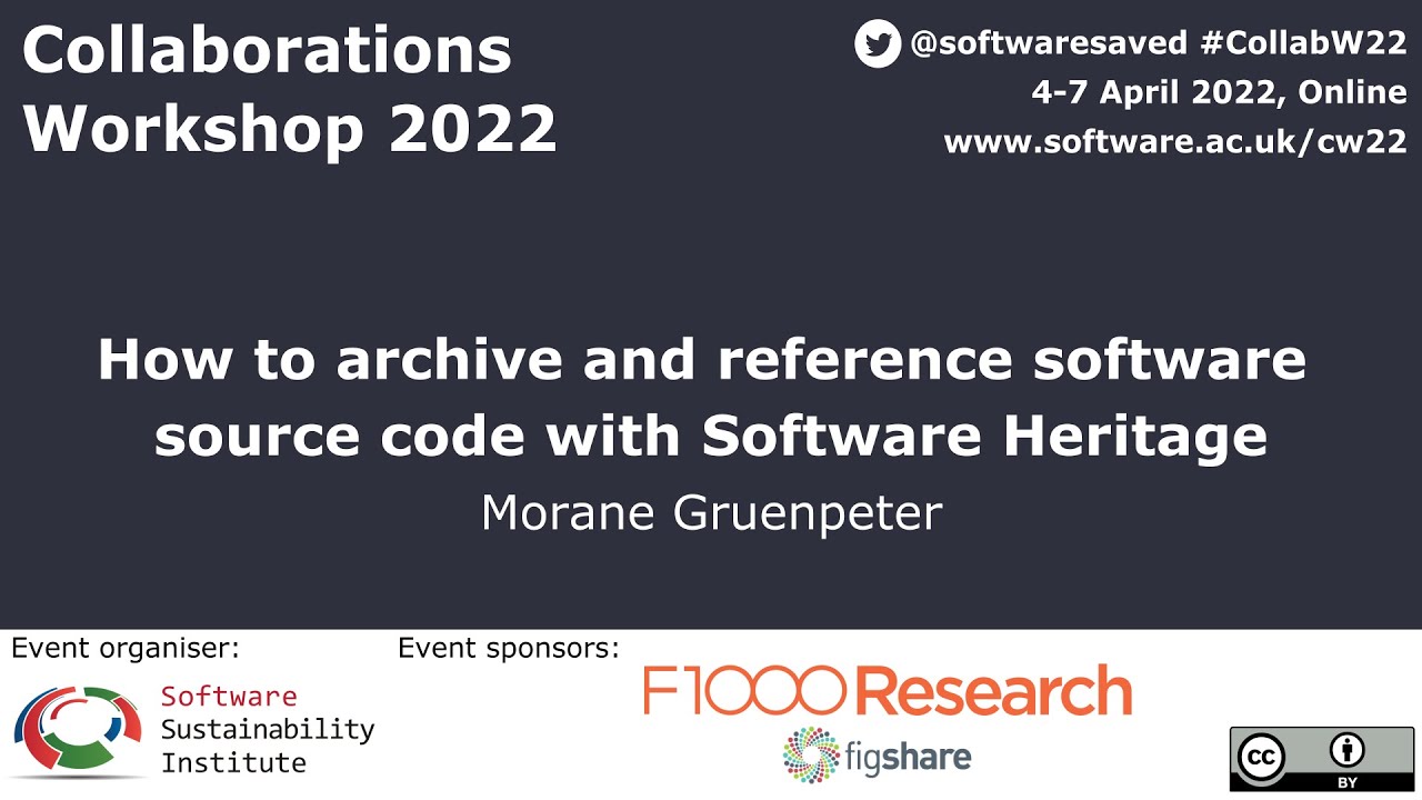 How to archive and reference software source code with Software Heritage - CW22 Lightning Talk