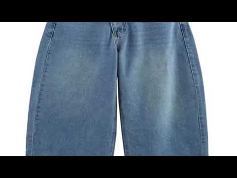 UNIZERA women's double breasted waist and mid waist loose jeans, spring new retro casual versatile p