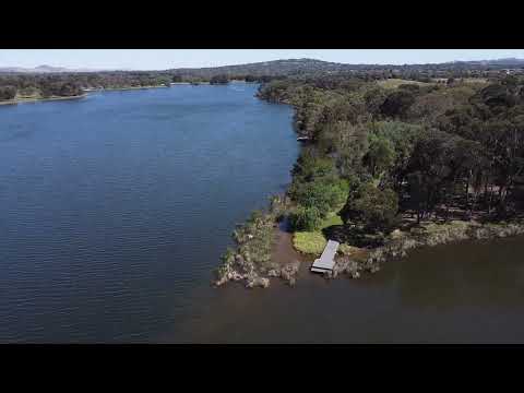 Drone over Lake Ginninderra, Belconnen, Canberra, ACT. Belconnen Skate Park