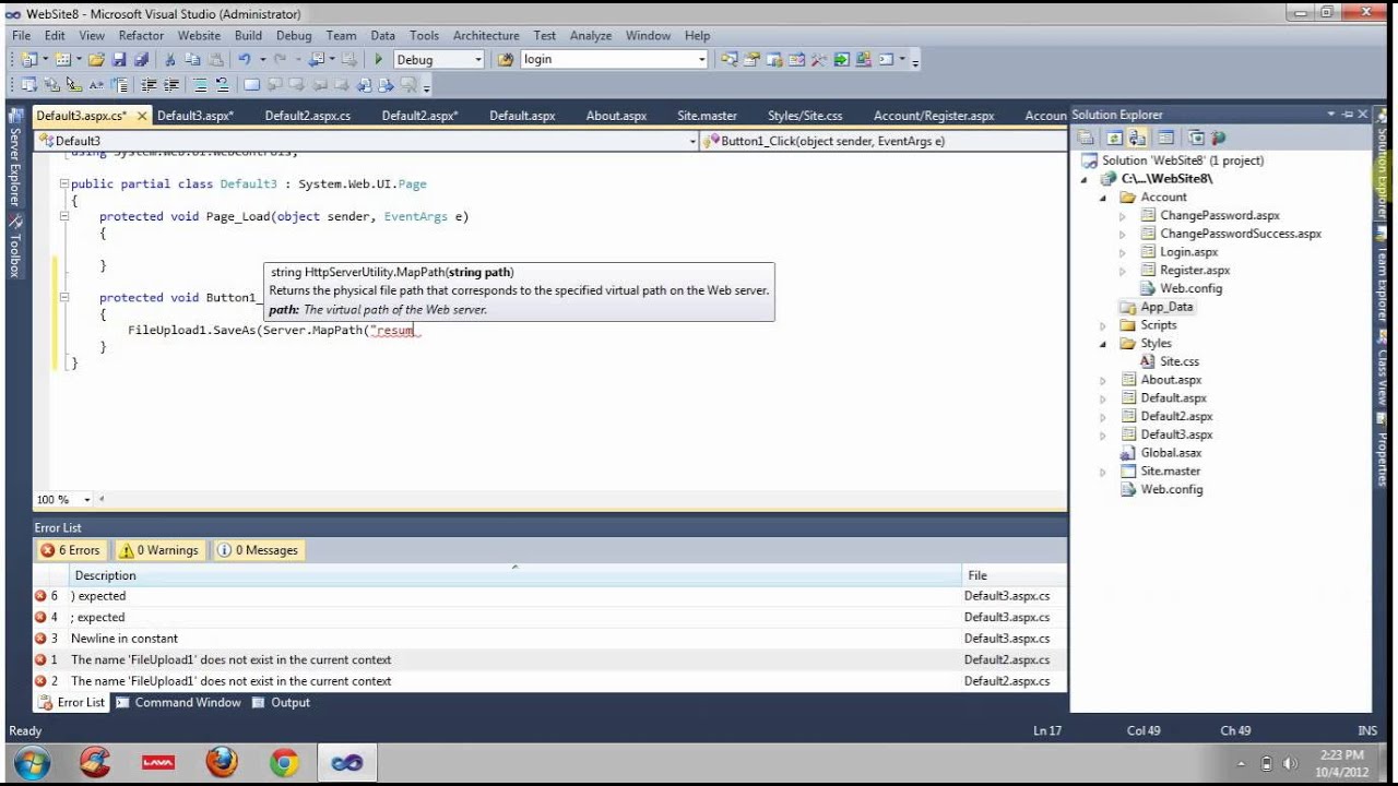 File Uploading and save it in a folder in ASP.NET using C#, File uploading and saving.