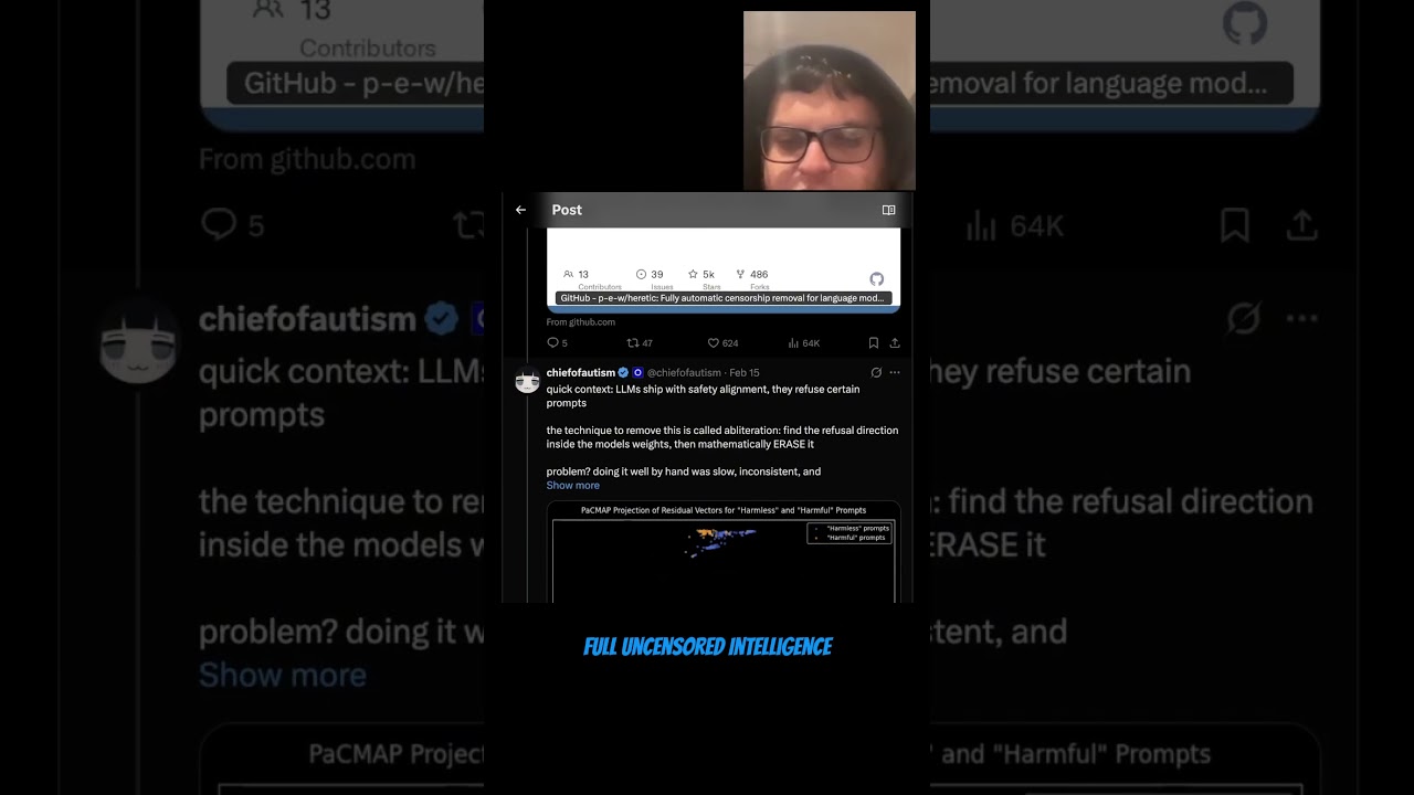 Uncensored LLMs publicly available on Github and Huggingface