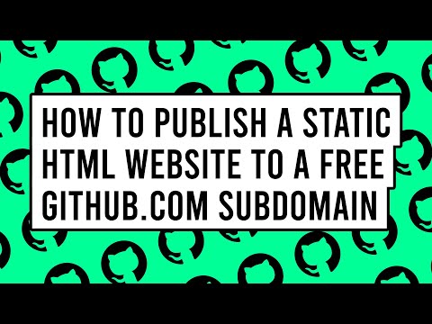 How to Publish a Static HTML Website to a Free GitHub.com Subdomain