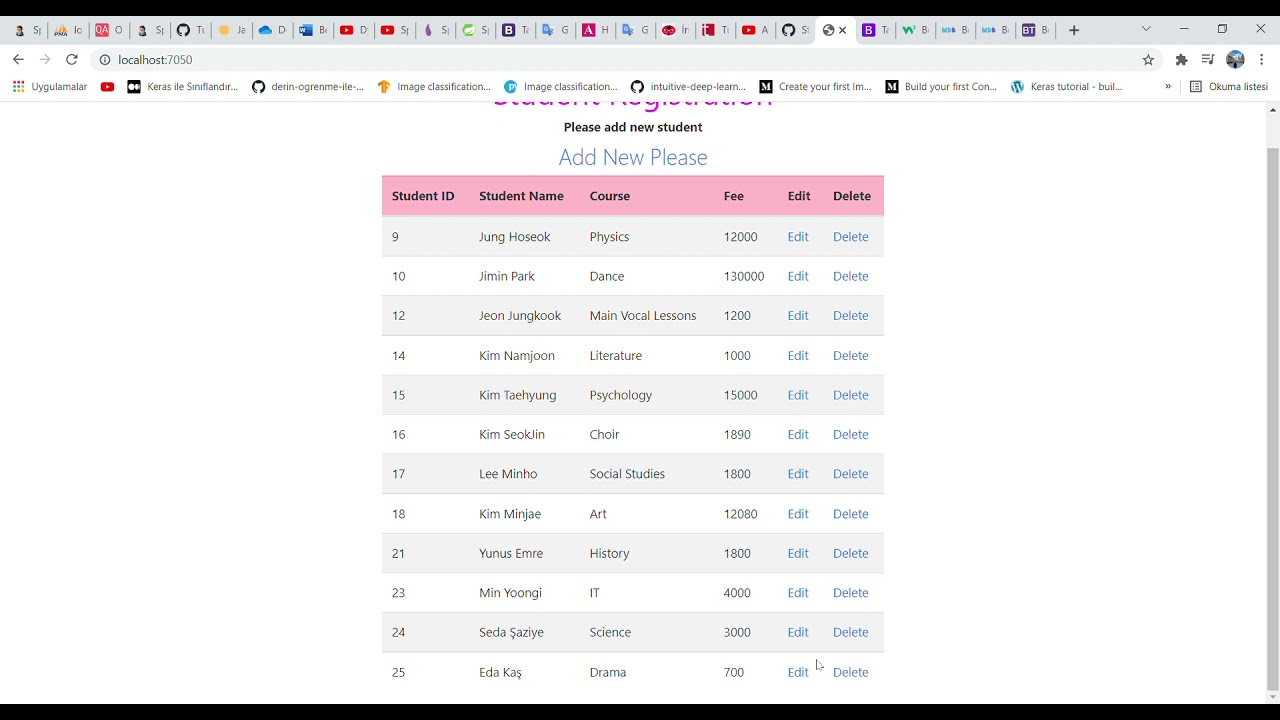 Student Registration Examples -Spring Boot Java - Bootstrap-PhpMyAdmin