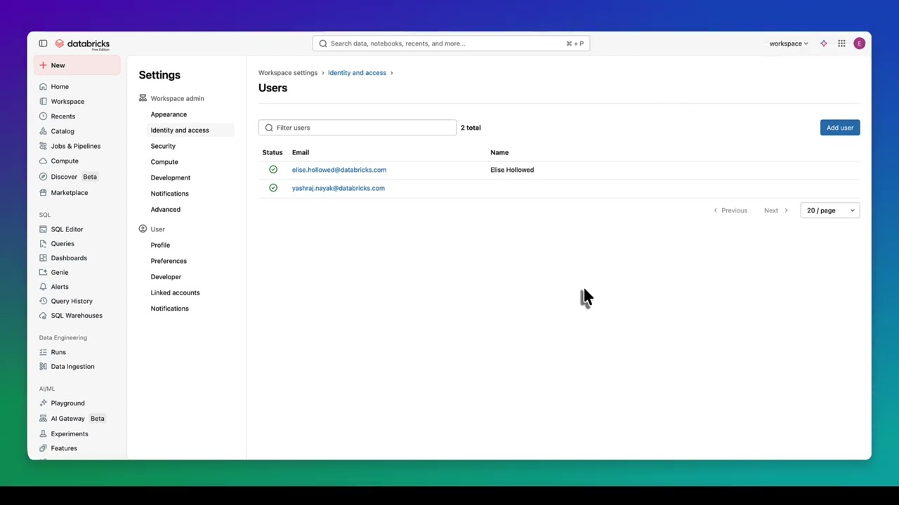 How to collaborate on Databricks Free Edition