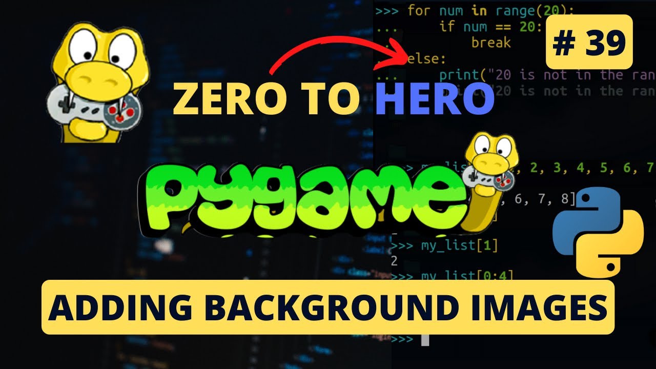 Pygame For Beginners | Adding Background Image #2