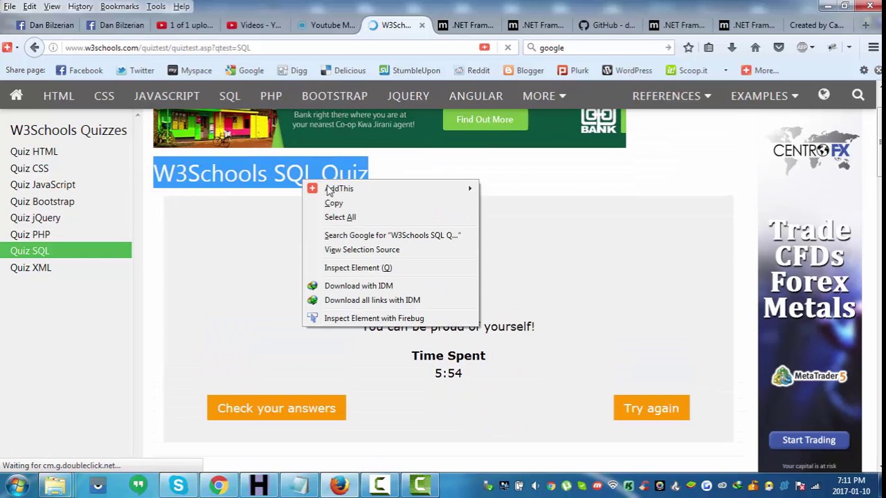 W3Schools SQL Quiz Walkthrough