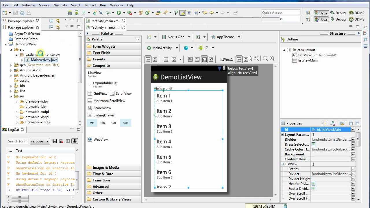 Basic ListView Demo: Android Programming