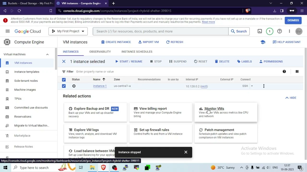 Stop GCP INstance | cost optimization GCP | VM INstance