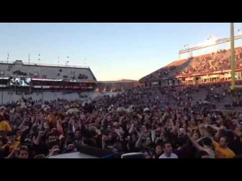 BC Students Rush the Field and Sing BC's Alma Mater with the Football Team