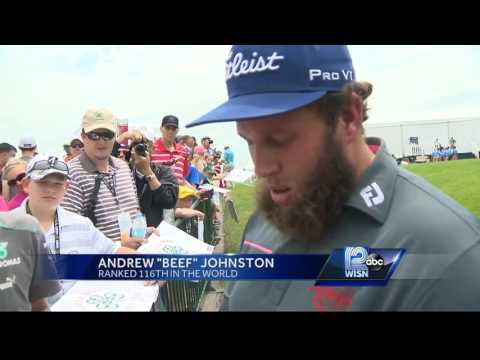 Andrew "Beef" Johnston enjoying the local flavor at Erin Hills