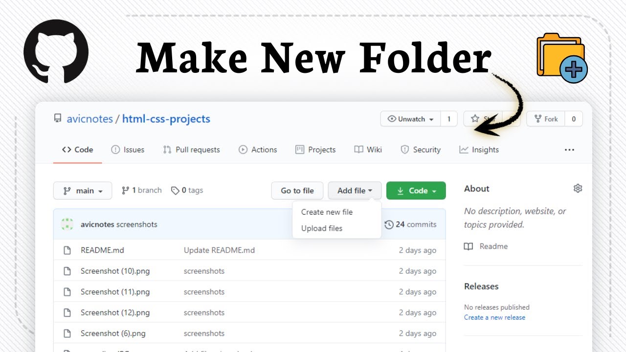 How to create folders in GitHub (Directory Structure)