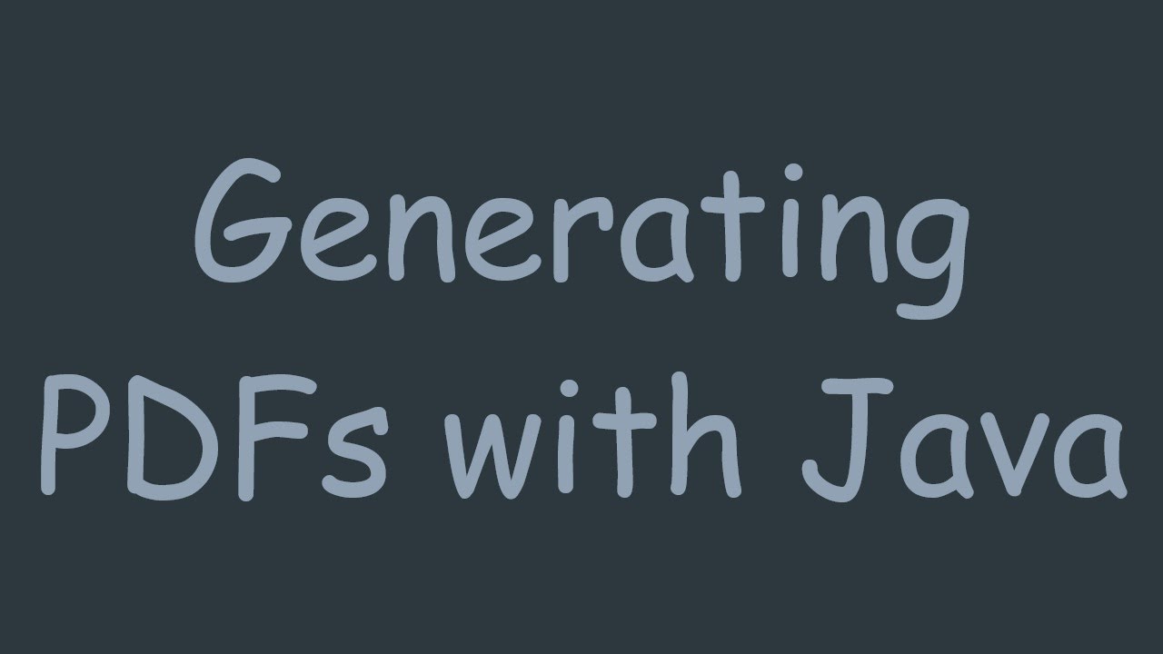 Generating PDFs with Java