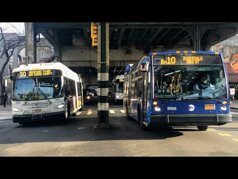 2019 Novabus LFS #8566 on the Bx10 and Bee Line 2018 New Flyer XDE60s #314 / #357 on the 20 / 20x