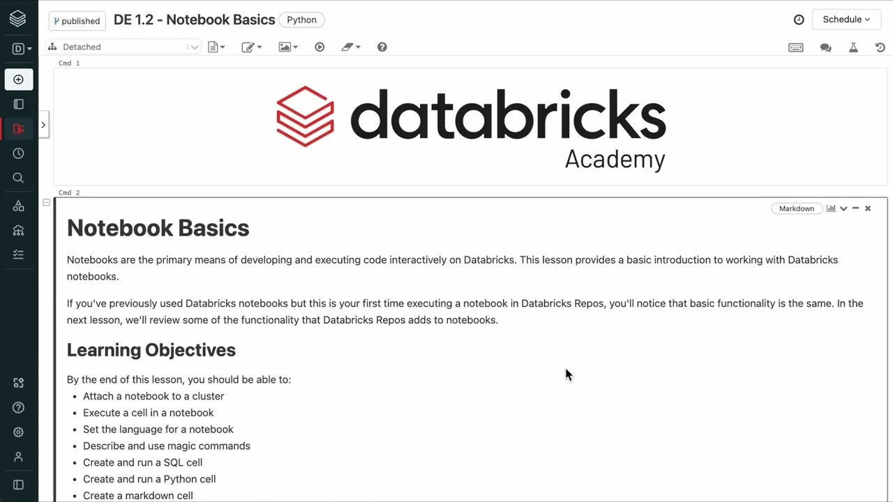 Tutorial - Notebook Basics: Databricks Repos functionality | Databricks Academy