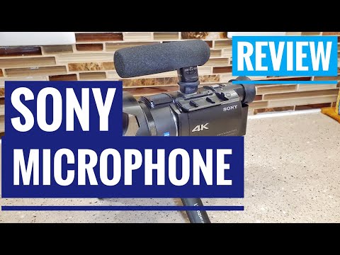 Sony ECMGZ1M Gun Zoom Microphone REVIEW on Sony AX53 Camcorder unboxing