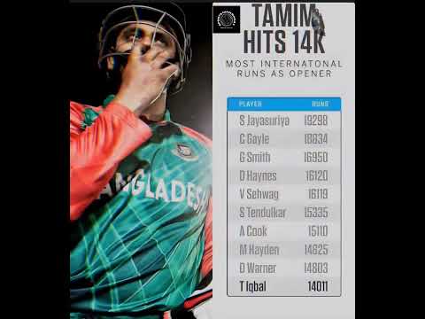 Tamim Iqbal Most International Runs As opener ๐ #shorts #shortsfeed #cricket #bd #tamim #most