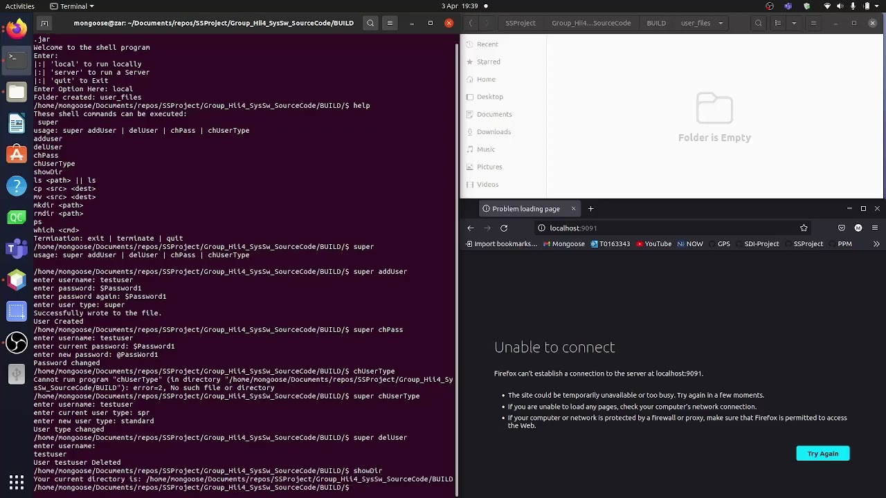 Part 1: Demo Video - Remote Shell (Java)