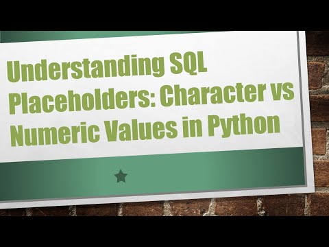 Understanding SQL Placeholders: Character vs Numeric Values in Python