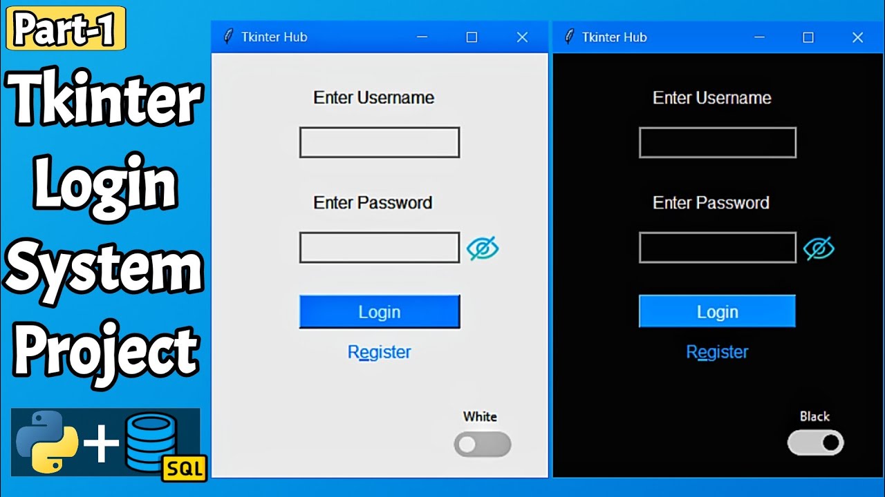 Python Tkinter Login System Project | Python Tkinter Project | Part 1