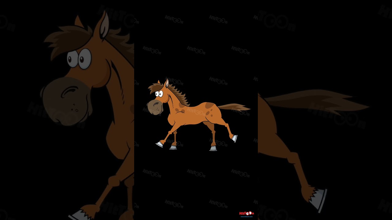 Horse Cartoon Character Running