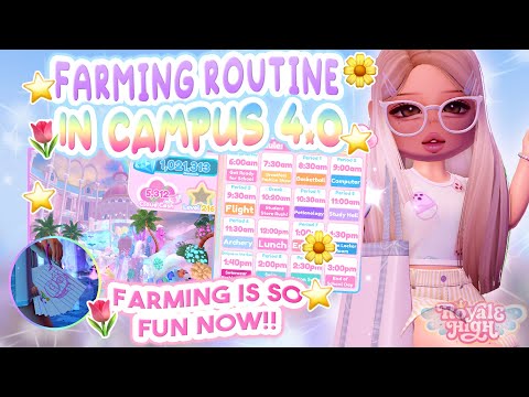 👑ALERT🌈 MY FARMING ROUTINE IN ☕CAMPUS 4 0📚 | Royale High