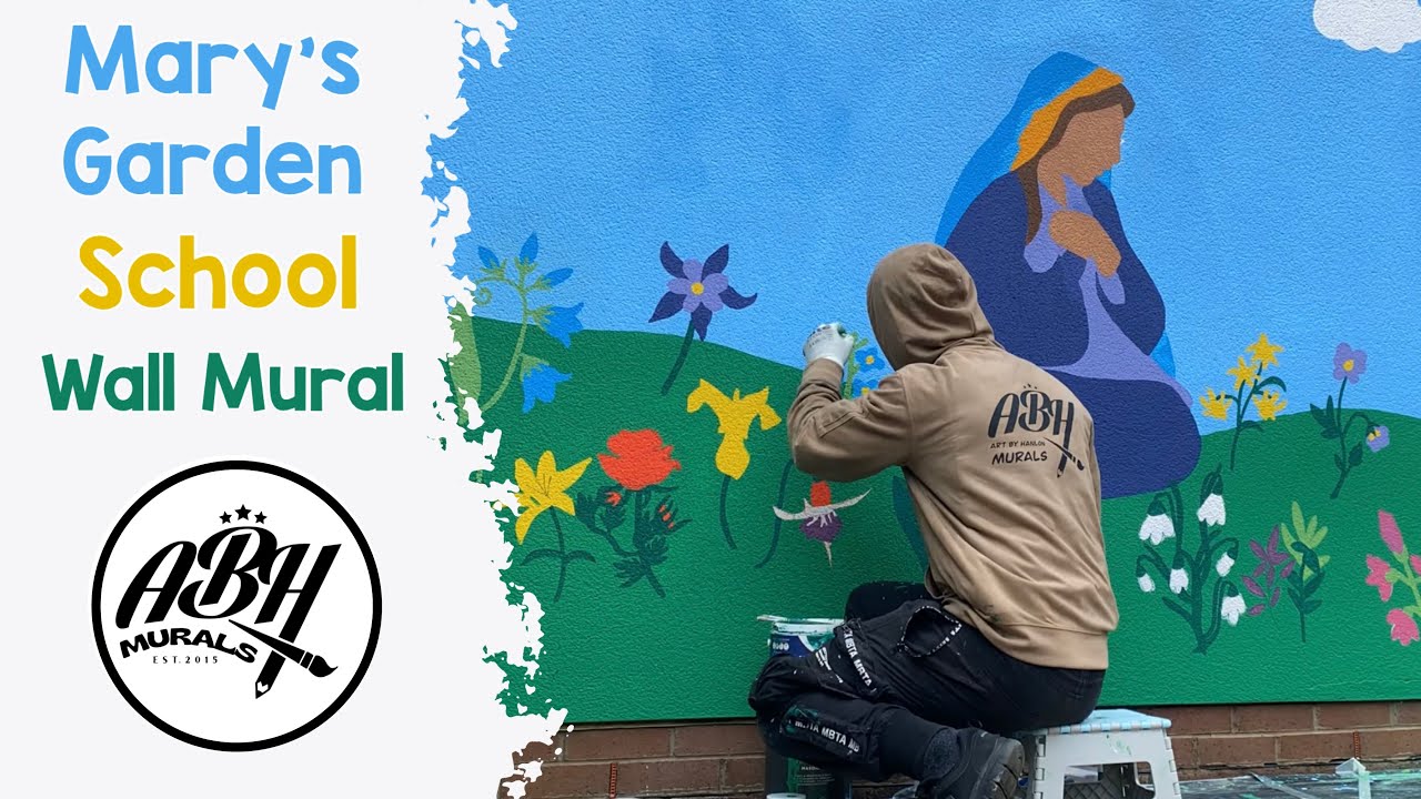 “Mary’s Flower Garden” Virgin Mary Wall Art 🌼 | ABH Murals 🇬🇧