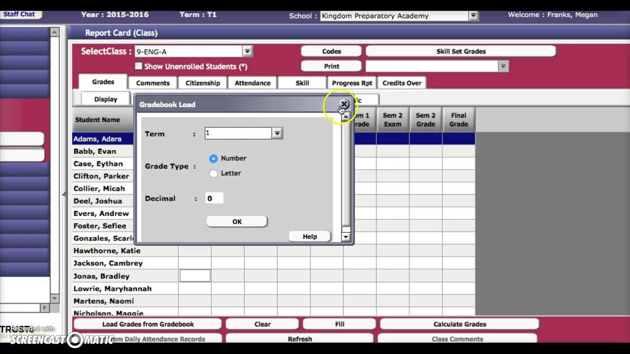 Uploading Report Cards to Renweb