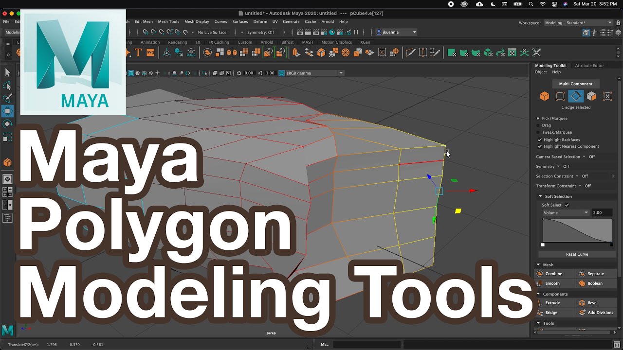 Maya Intro Polygon Modeling Tools for Beginners Tutorial