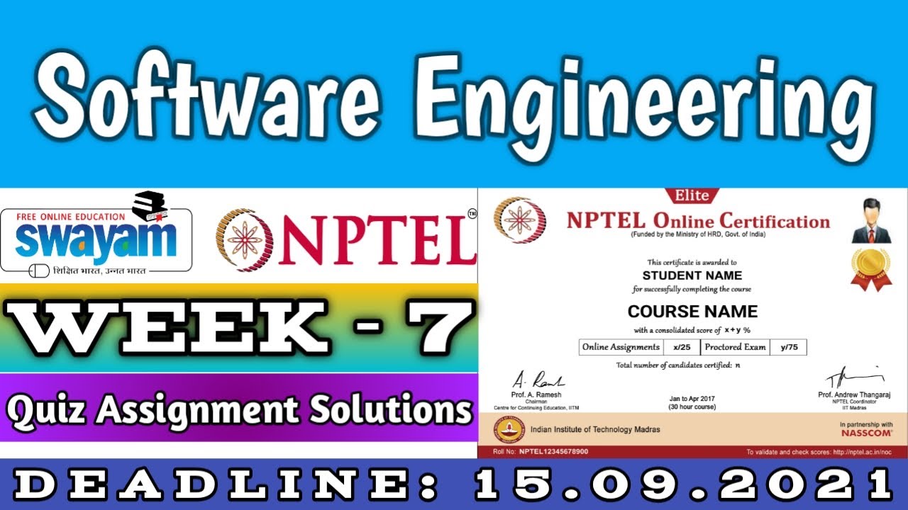 Software Engineering | NPTEL | Week 7 | Assignment 7 Solution | July2021