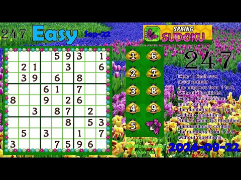 247 #Sudoku 2024-09-22 Easy #Spring
