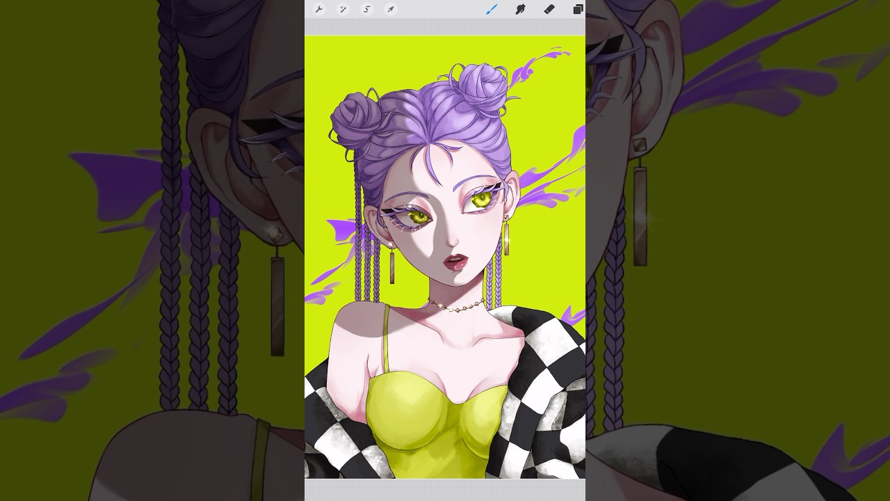 Before vs after rendering #digitalart #oc #shorts