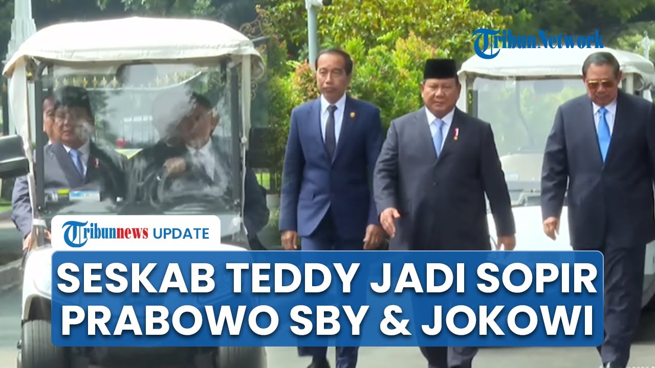 Momen Seskab Teddy Jadi Sopir Prabowo Bareng SBY-Jokowi Naik Buggy Car ke Istana, Resmikan ...