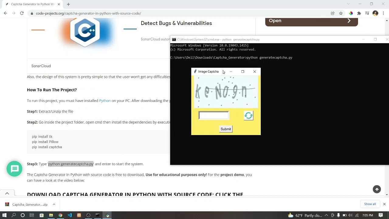 Captcha Generator In Python With Source Code | Source Code & Projects