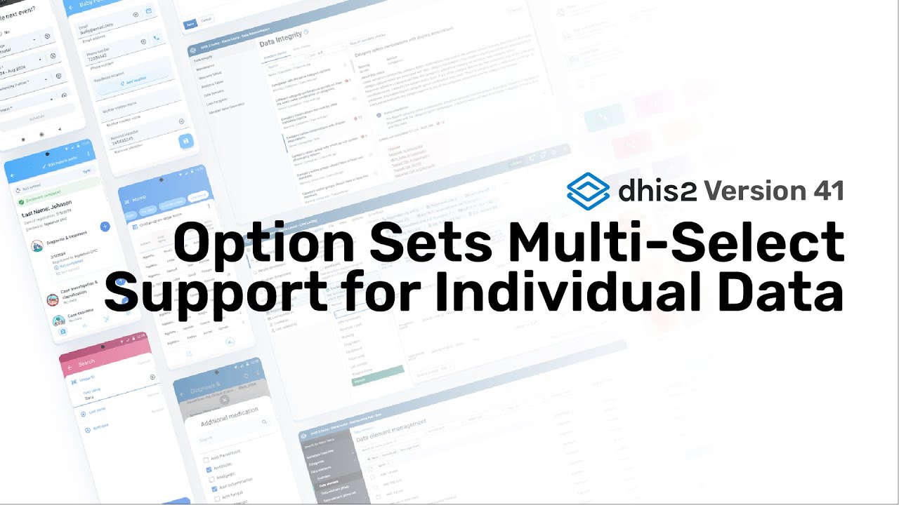 Option sets multi-select support for individual data - #dhis2 #version41