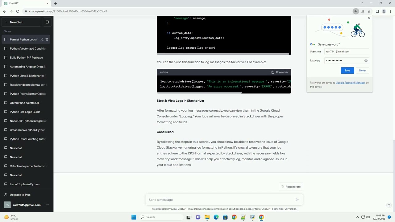 Google Cloud Stackdriver ignores formatting in Python logs