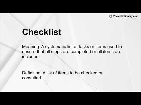 Checklist Meaning