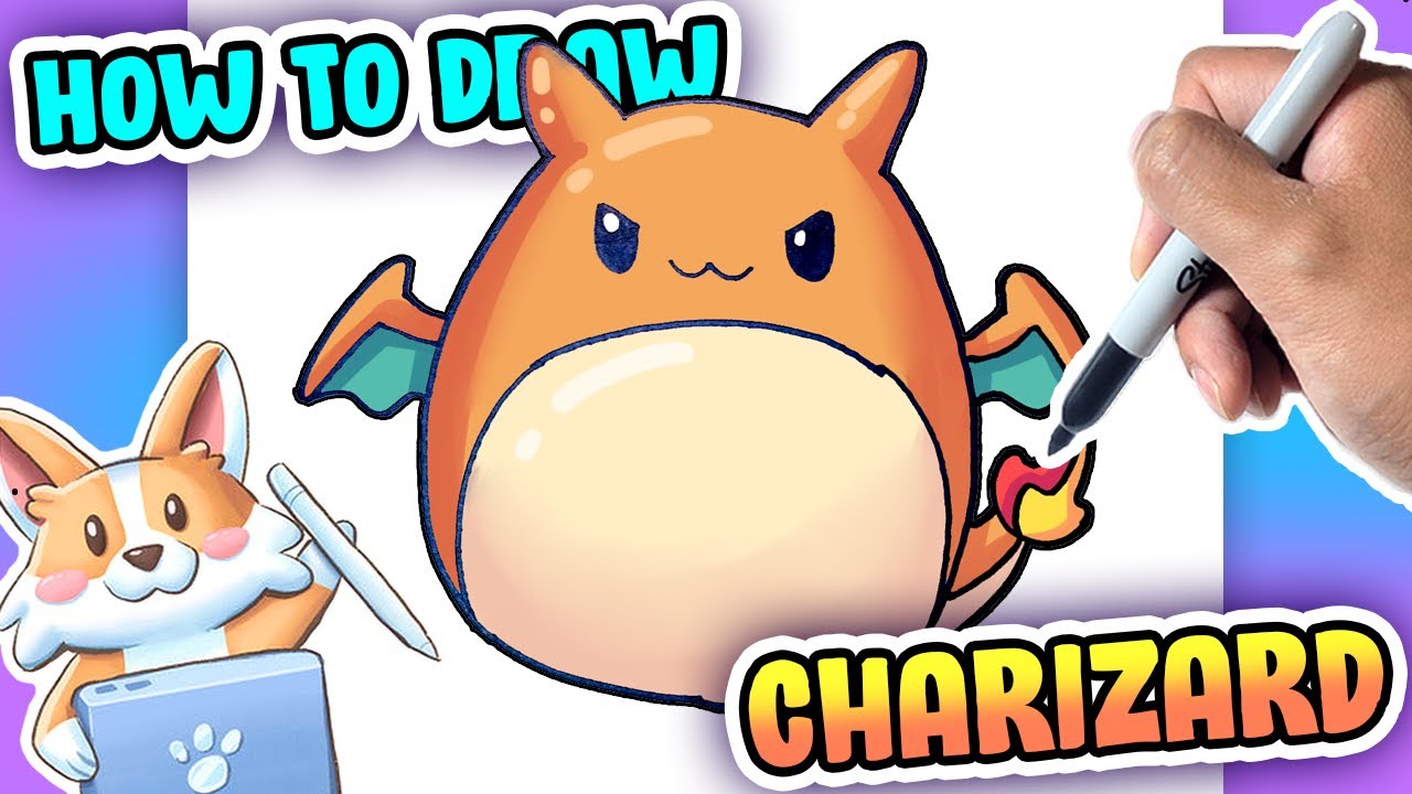 How to Draw Charizard POKEMON x SQUISHMALLOWS!